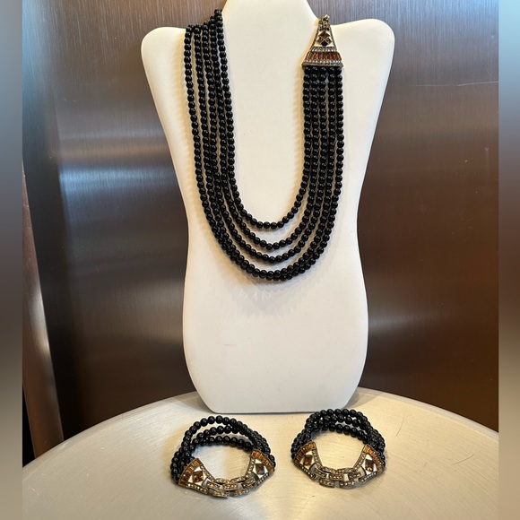Heidi Daus | Jewelry | Heidi Daus Age Of Elegance Onyx Crystal 3 Piece ...
